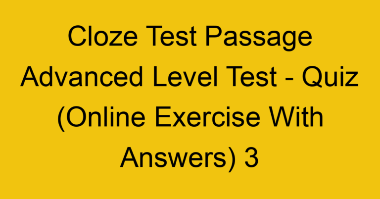 Cloze Tests - English Tests Online
