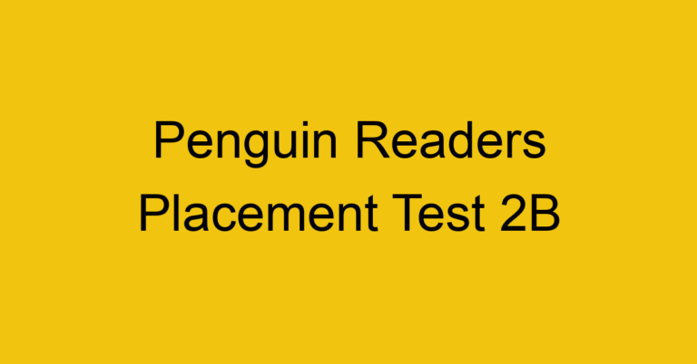 Penguin Readers Placement Test 3A