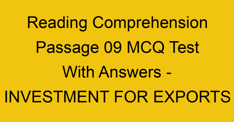 Reading Comprehension Passage 10 MCQ Test With Answers - LET EUROPE BE ...