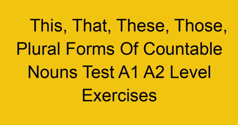 Prepositions Of Place, There Is, There Are Test A1 A2 Level Exercises