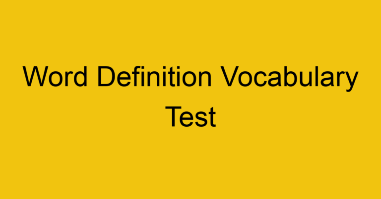 English Vocabulary Tests - English Tests Online