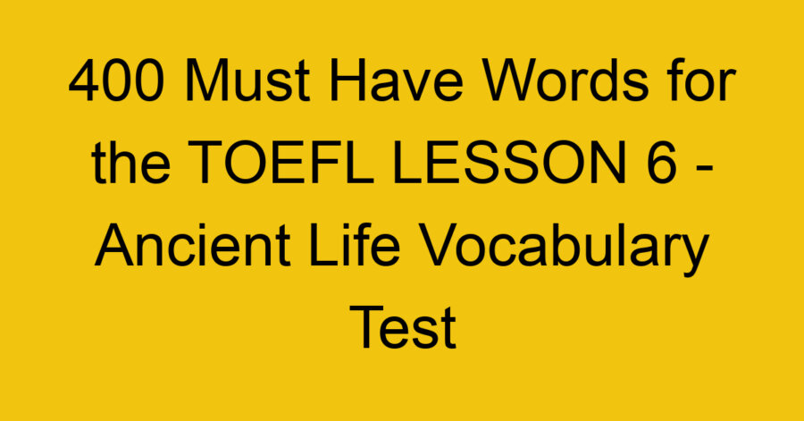 Everyday Vocabulary Using Your Account Test