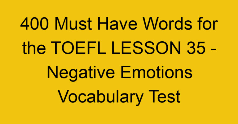 400 Must Have Words for the TOEFL - English Tests Online
